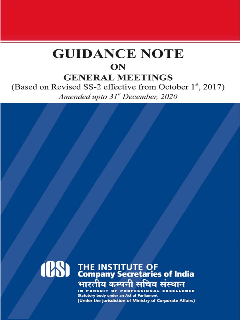 Guidance Notes On General Meetings 31122020 | PDF | Audit | Electronic ...