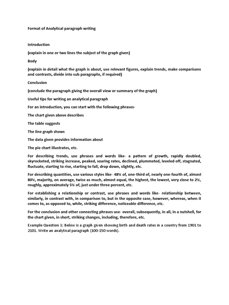 Analytical Paragraph | PDF | Birth Rate | Chart