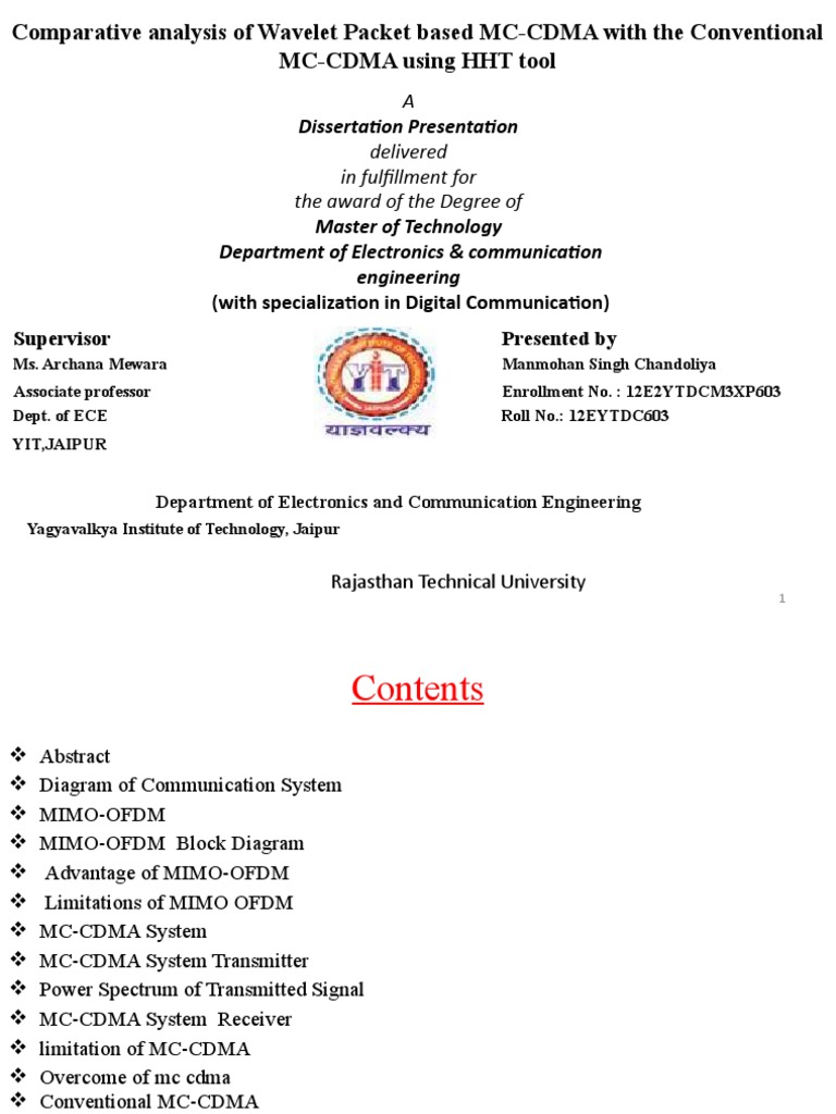 Final PPT of Rtu | PDF | Orthogonal Frequency Division Multiplexing | Wavelet