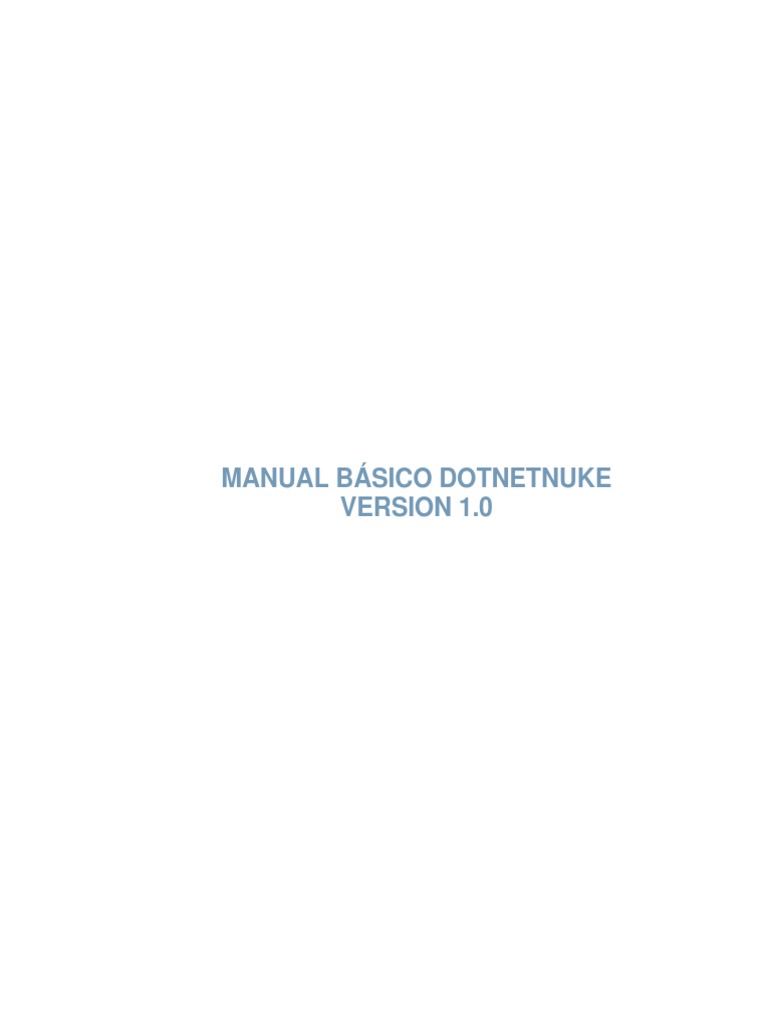 Manual Basico Dotnetnuke | PDF | HTML | Contraseña