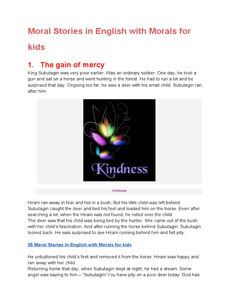 Moral Stories for Kids: Lessons on Mercy | PDF | Religion & Spirituality