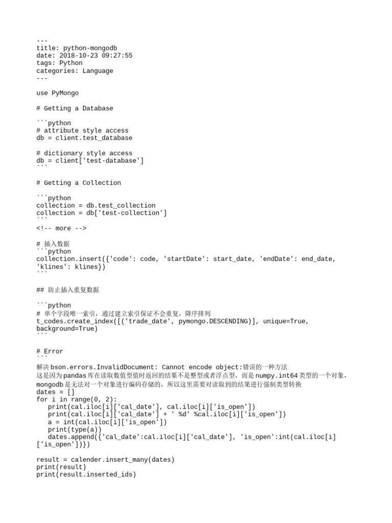 Python Mongodb | PDF | Computer Programming | Data