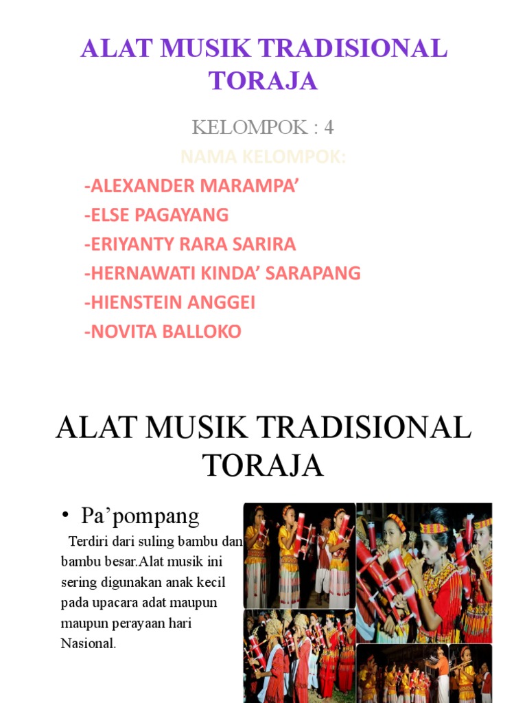 Alat Musik Tradisional Toraja | PDF