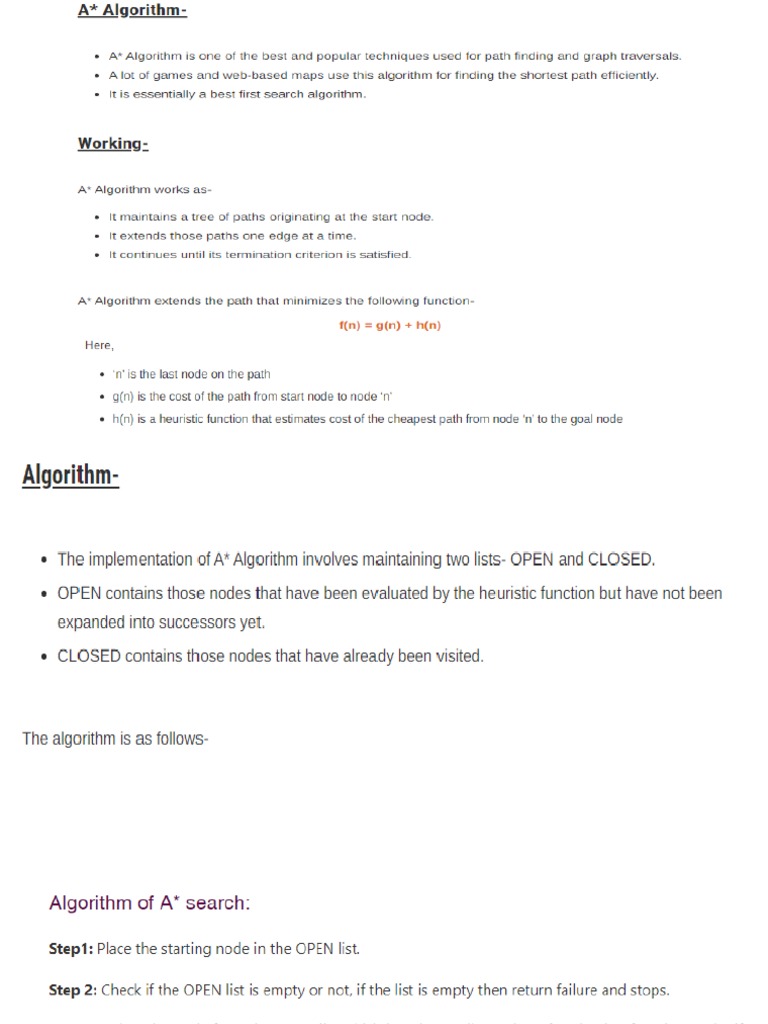 Iterative Deepening A Algorithm (Heuristic Search) | PDF
