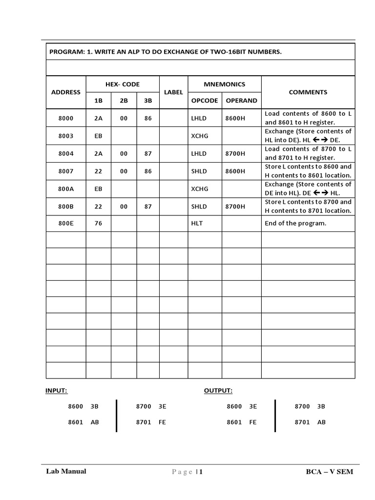 Alp Lab Manual Pdf Pointer Computer Programming Subroutine 1642