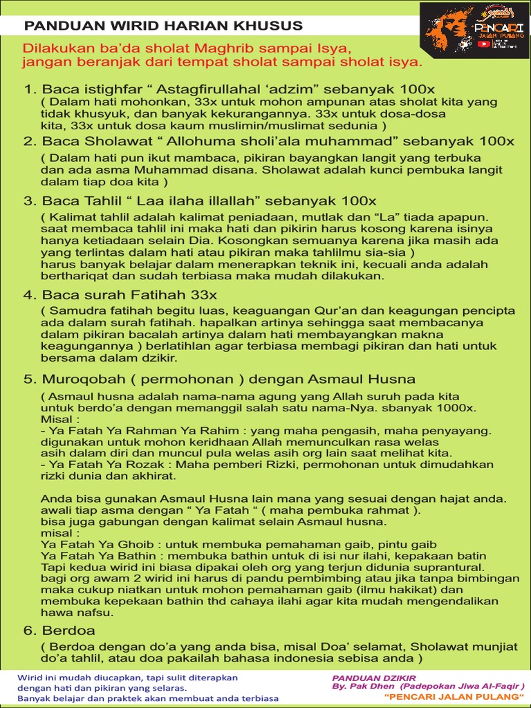 Panduan Wirid Ba'da Maghrib | PDF