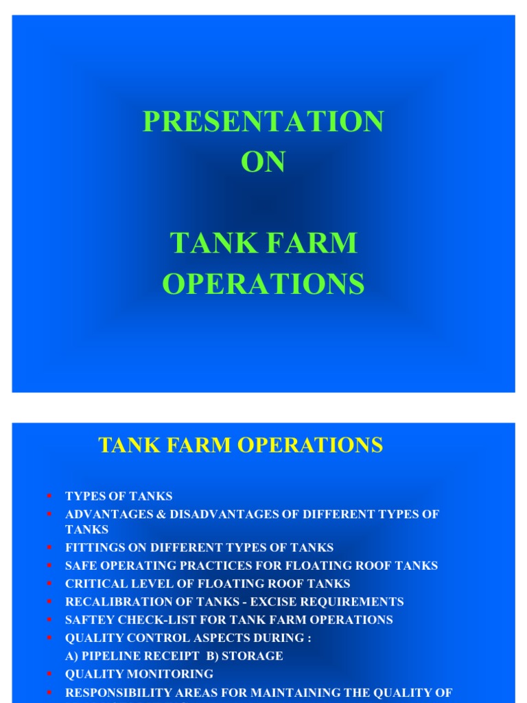 Tank Farm Operations | PDF | Pipeline Transport | Valve
