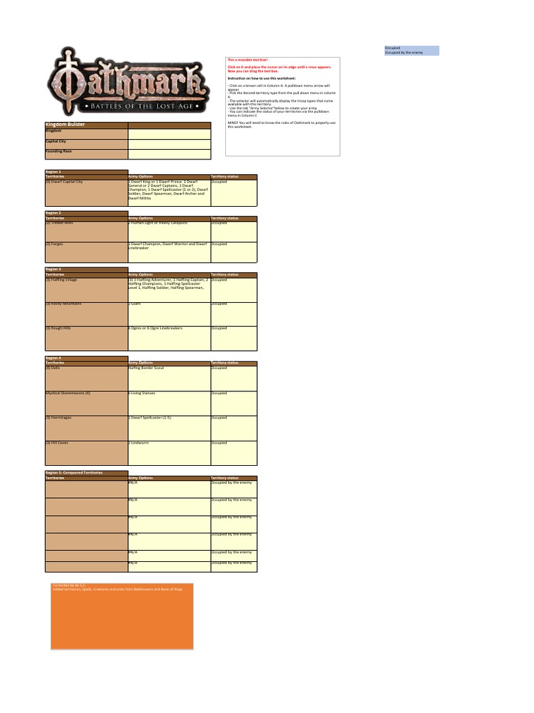 Oathmark Kingdom and Army Builder Battle 2 | Download Free PDF | Shield | Dwarf (Dungeons & Dragons)