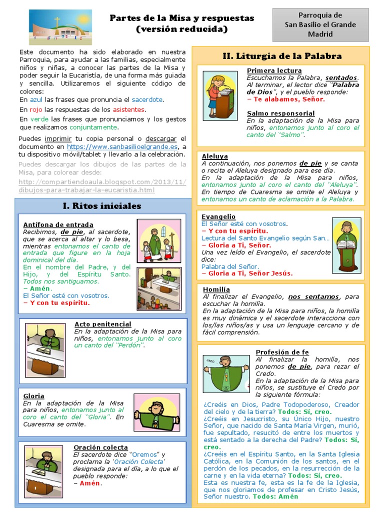 Partes Misa Respuestas San Basilio | PDF | Misa (liturgia) | eucaristía