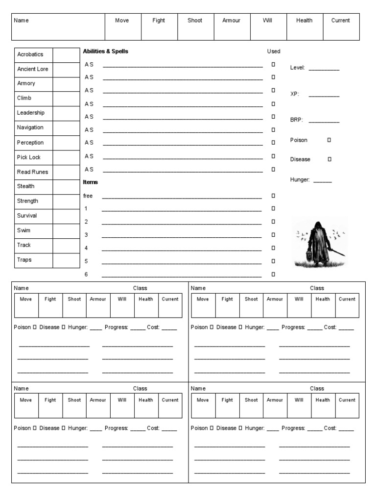 Rangers of Shadow Deep Character Sheet | PDF | Role Playing Games ...