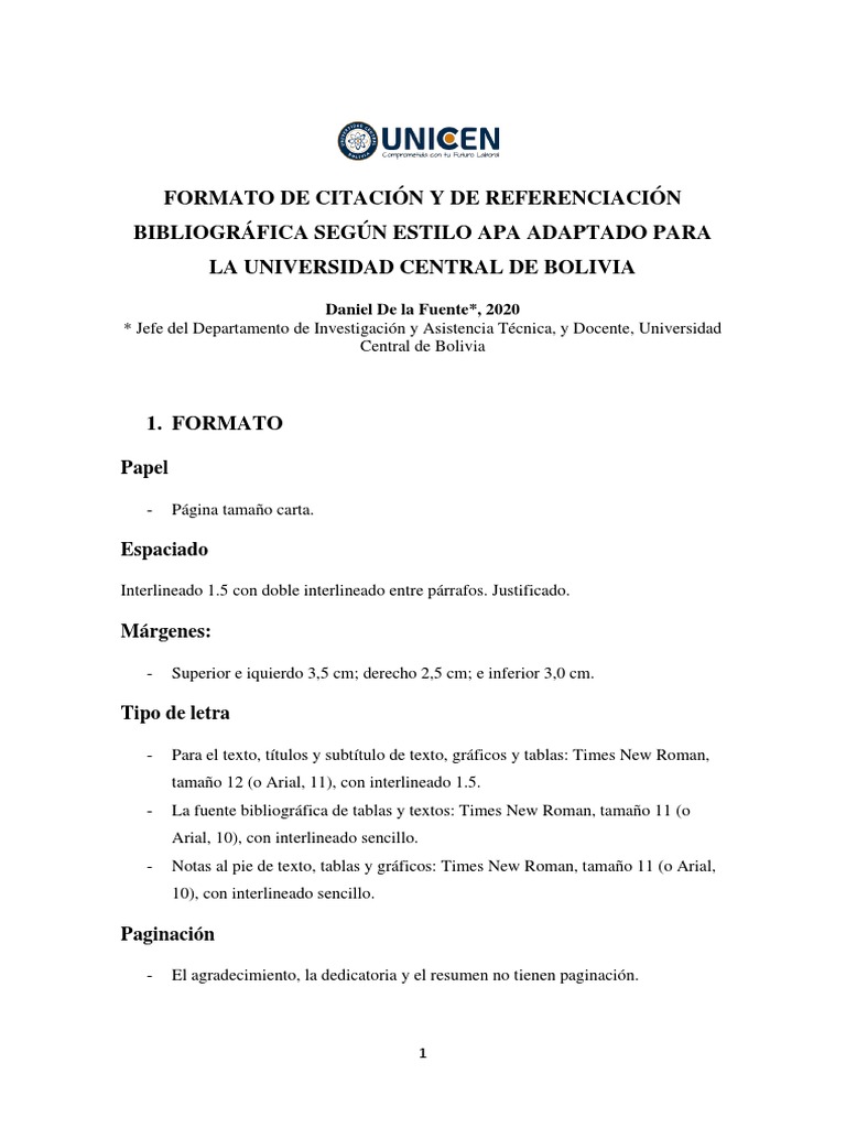 Formato de Citacion y Referenciacion Bibliografica APA - UNICEN | PDF | Comillas | Autor
