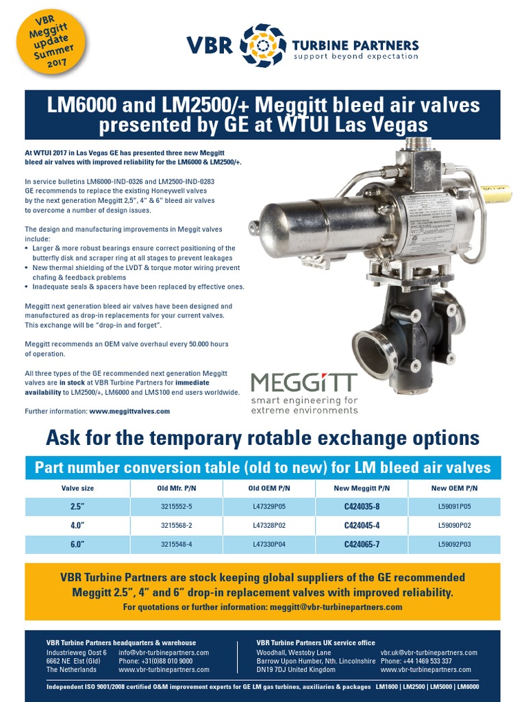 GE LM6000 and LM2500 Bleed Air Valves | PDF | Gas Technologies ...