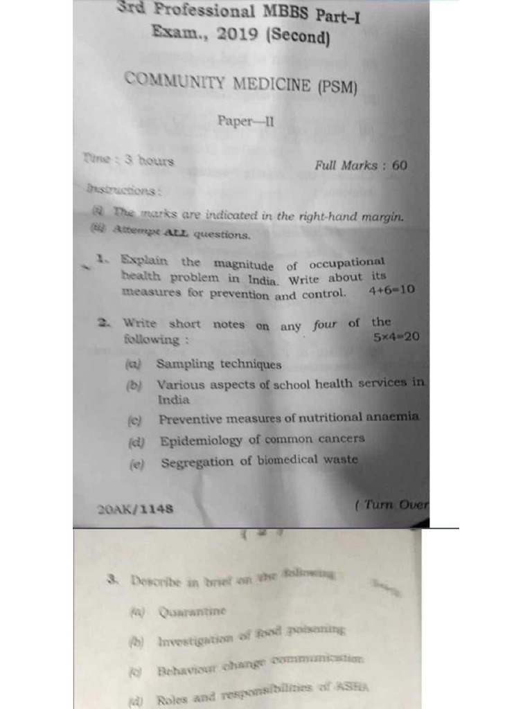 PSM 2 Paper | PDF | Preventive Healthcare | Injection (Medicine)