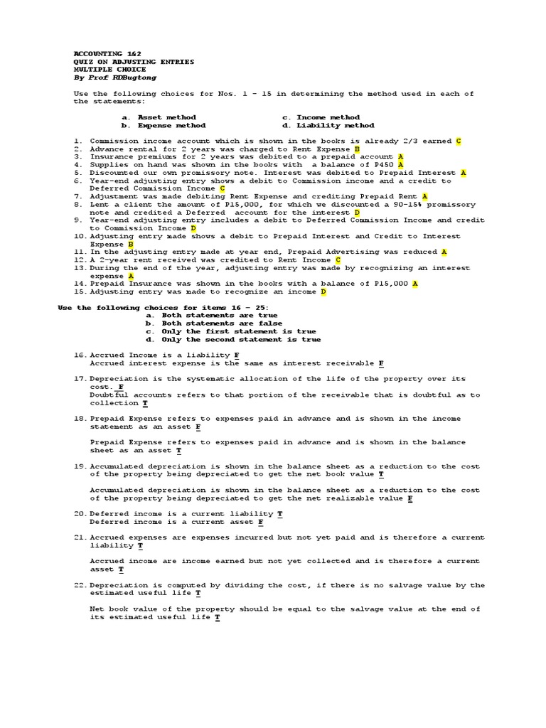 Exercise4 Adjusting 1 | PDF | Depreciation | Debits And Credits