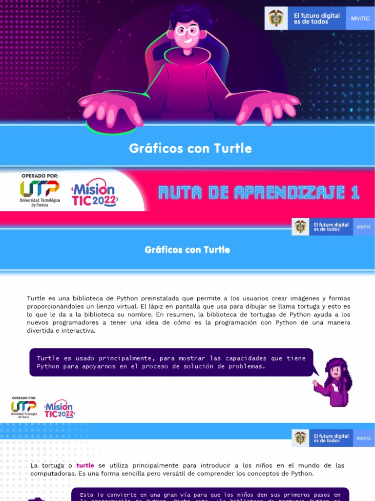 Tutorial Turtle: Dibujos en Python | PDF | Python (lenguaje de programación) | Biblioteca ...