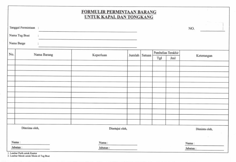 Formulir Permintaan Barang | PDF