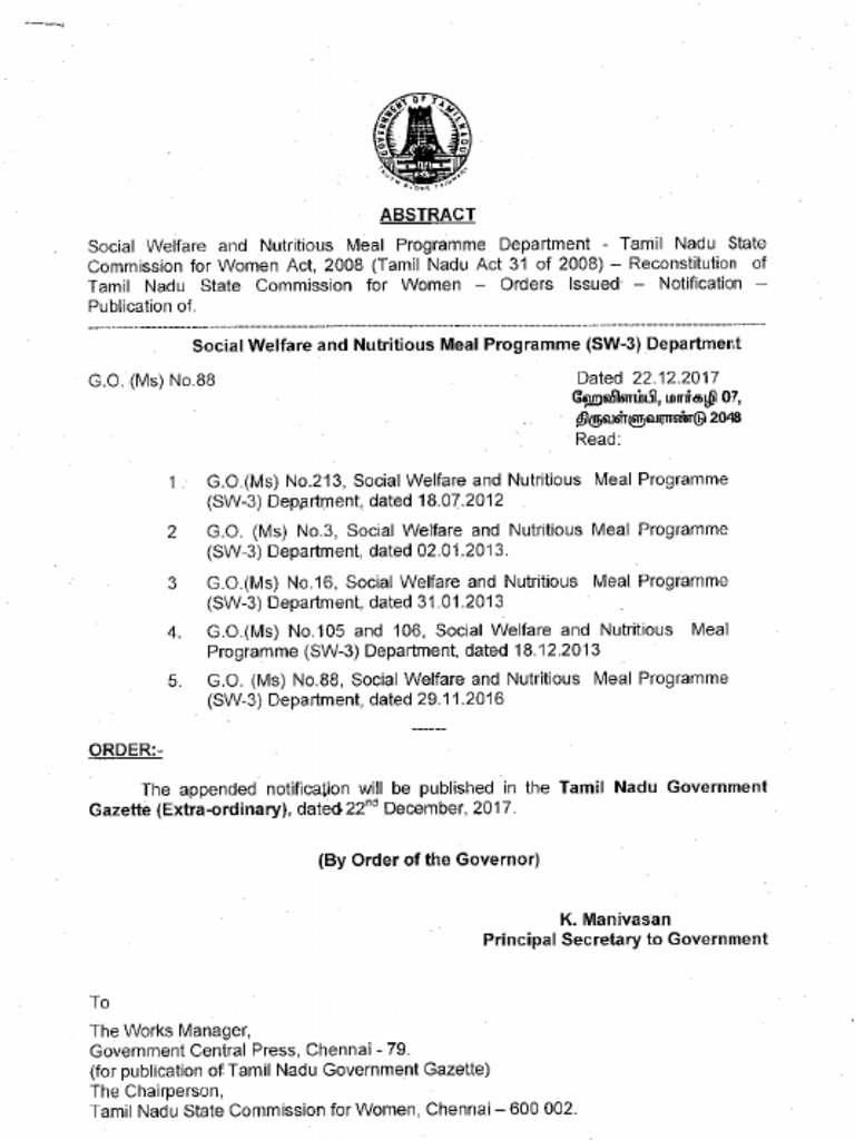 G.O. (MS) .No.88 Dated 22.12.2017 | PDF