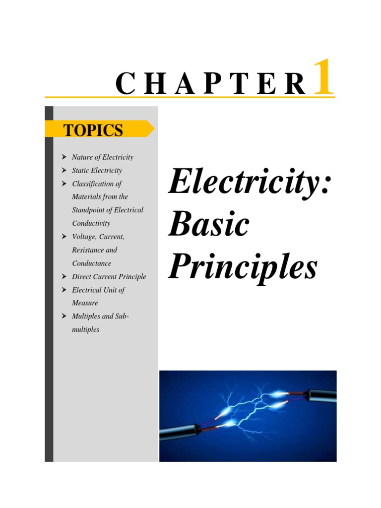 Chapter 1 Electricity - Basic Principles | PDF