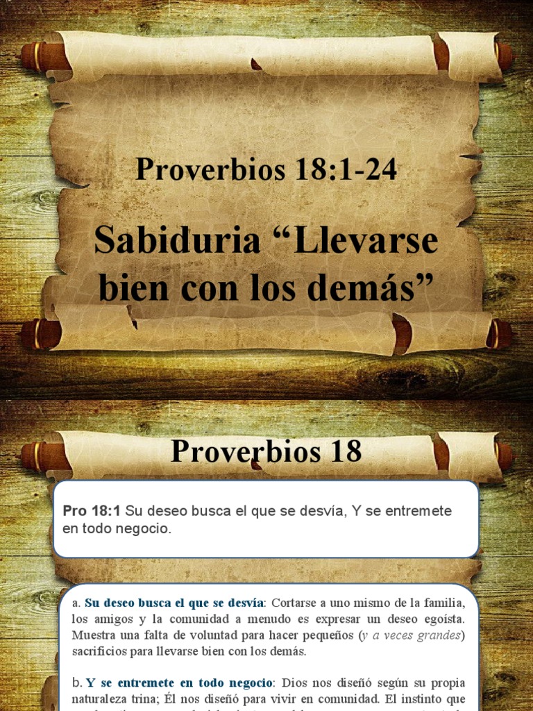 Proverbios 18 | PDF | Sabiduría | Libro de proverbios