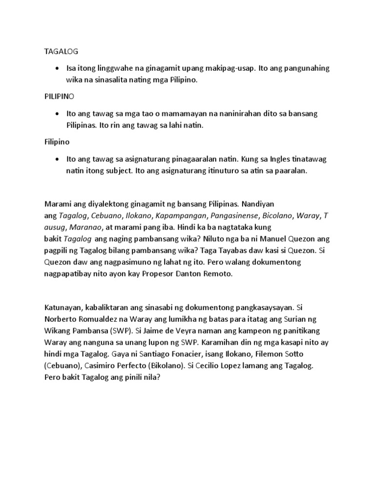Tagalog | PDF