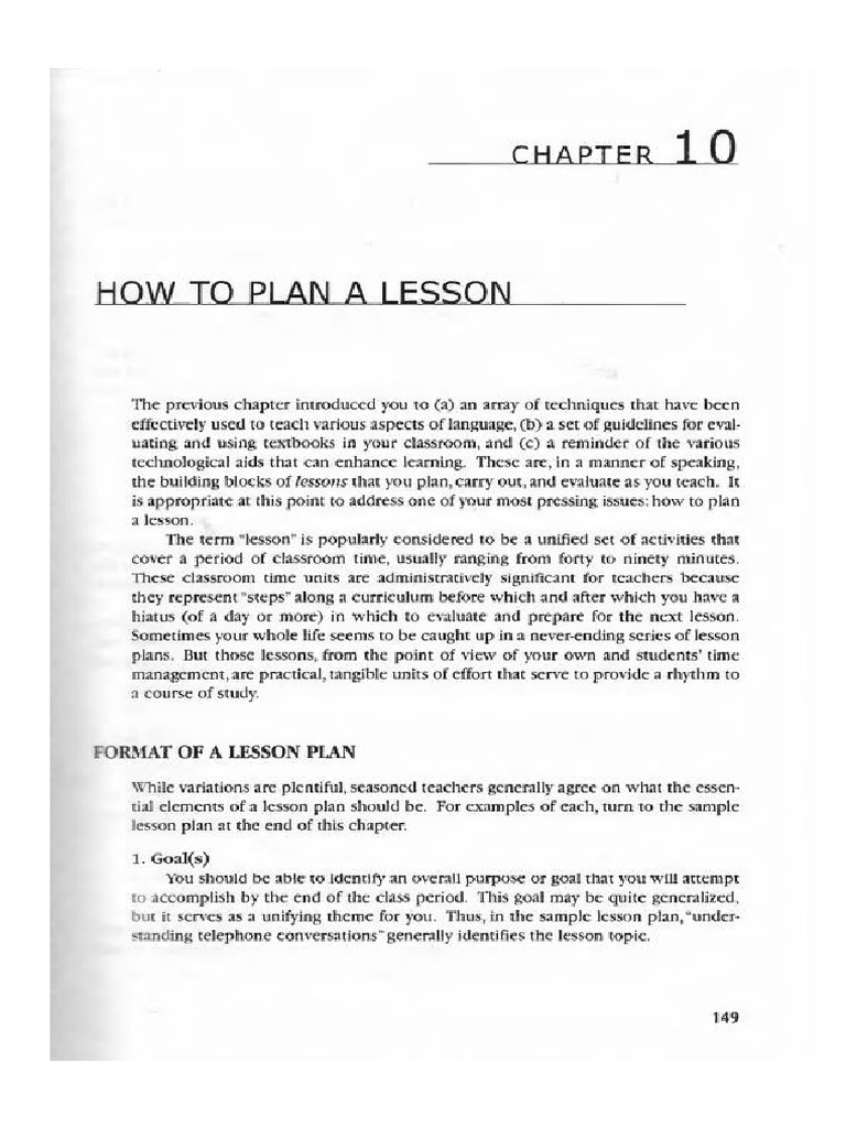 How To Plan A Lesson - Brown's Book Excerpt | PDF