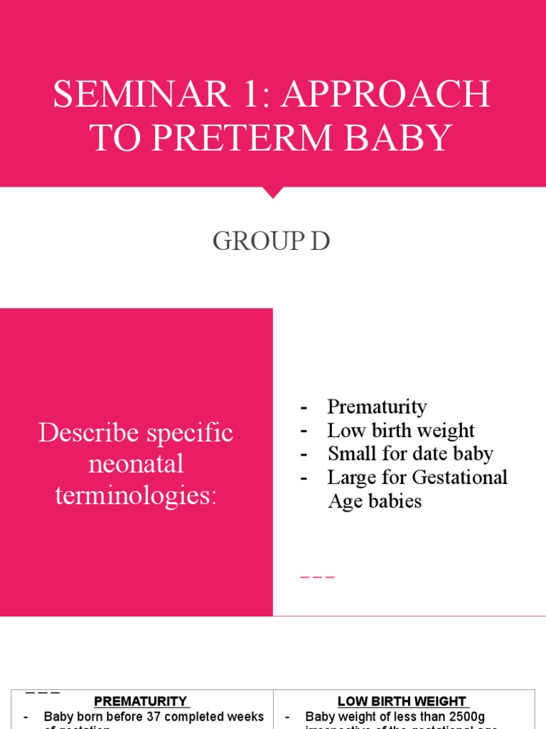 Approach To Preterm Baby | PDF | Preterm Birth | Neonatal Intensive Care Unit