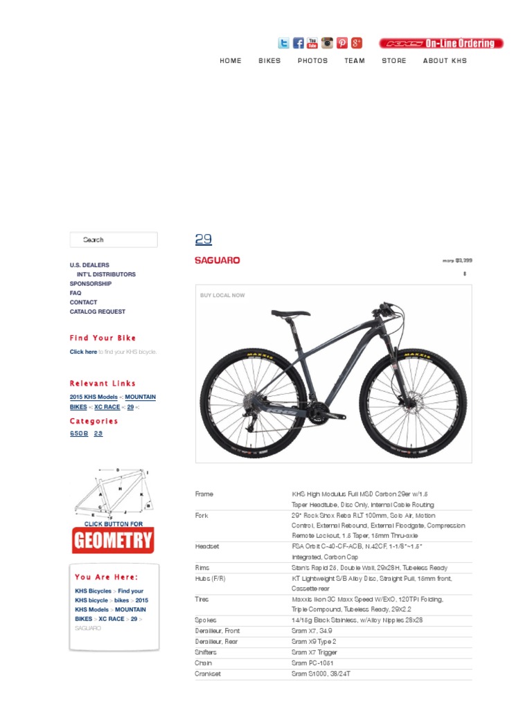 SAGUARO - KHS BicyclesKHS Bicycles | PDF | Manufactured Goods | Wheel