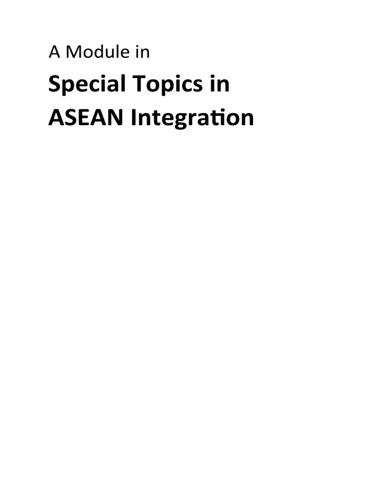 Special Topics in ASEAN Integration | PDF | Teachers | Teaching Method