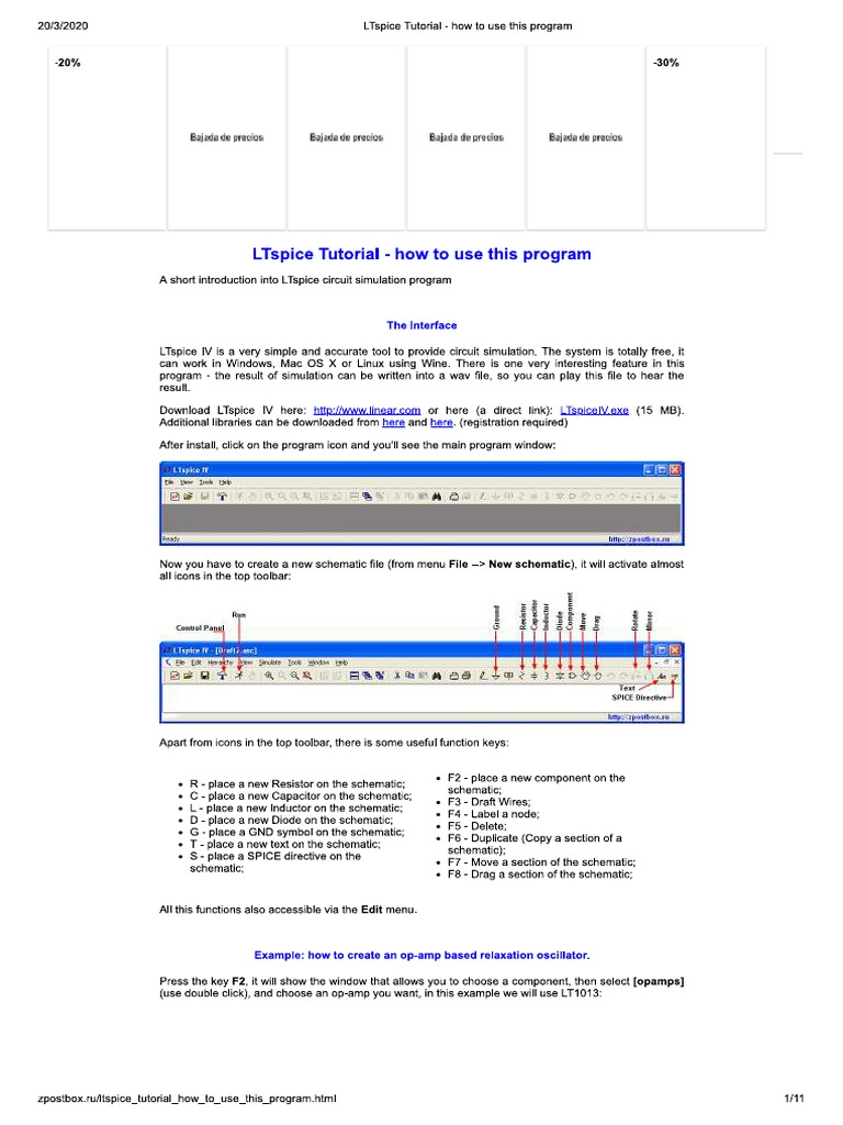 LTspice Tutorial - How To Use This Program 74HC CD4000 COMPUERTAS | PDF