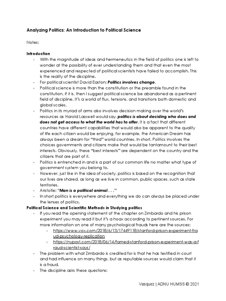 Analyzing Politics: An Introduction To Political Science | PDF ...