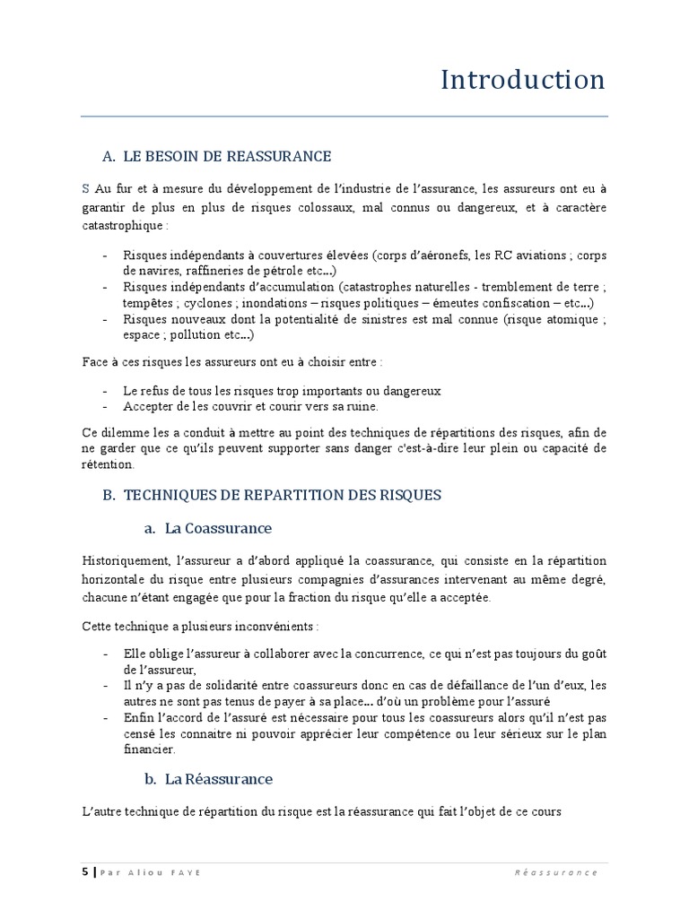 Comprendre la Réassurance en Assurance | PDF | Réassurance | Assurance