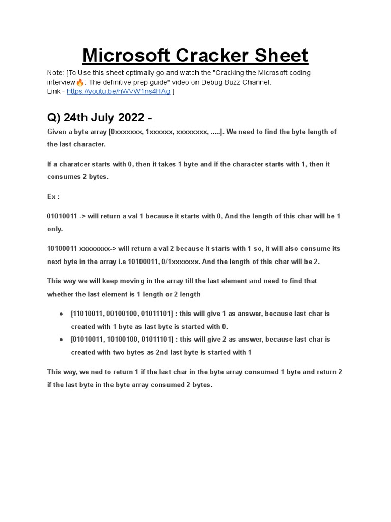 Microsoft Cracker Sheet | PDF | String (Computer Science) | Integer (Computer Science)