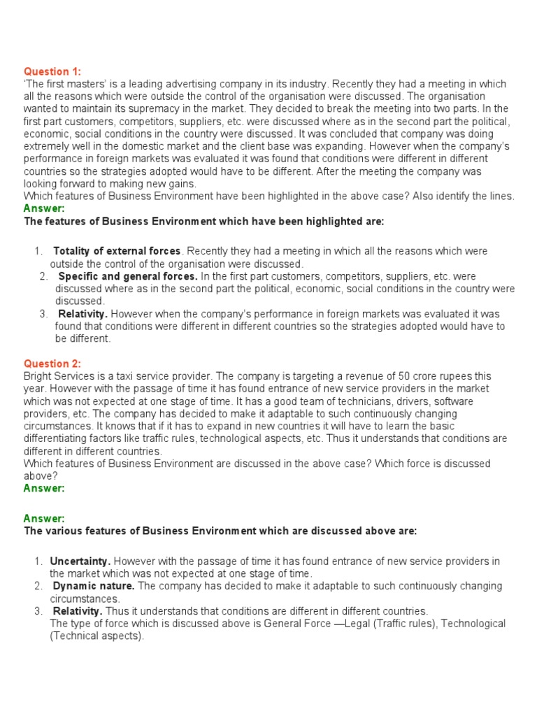 Understanding the Business Environment: A Leading Advertising Company ...