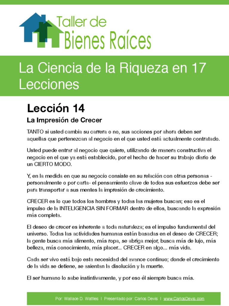 Leccion 14 La Impresión de Crecer | PDF