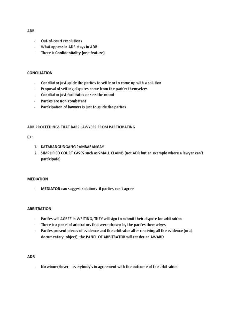 Adr - Katarungang Pambrgy Lecture | PDF | Alternative Dispute Resolution | Arbitration