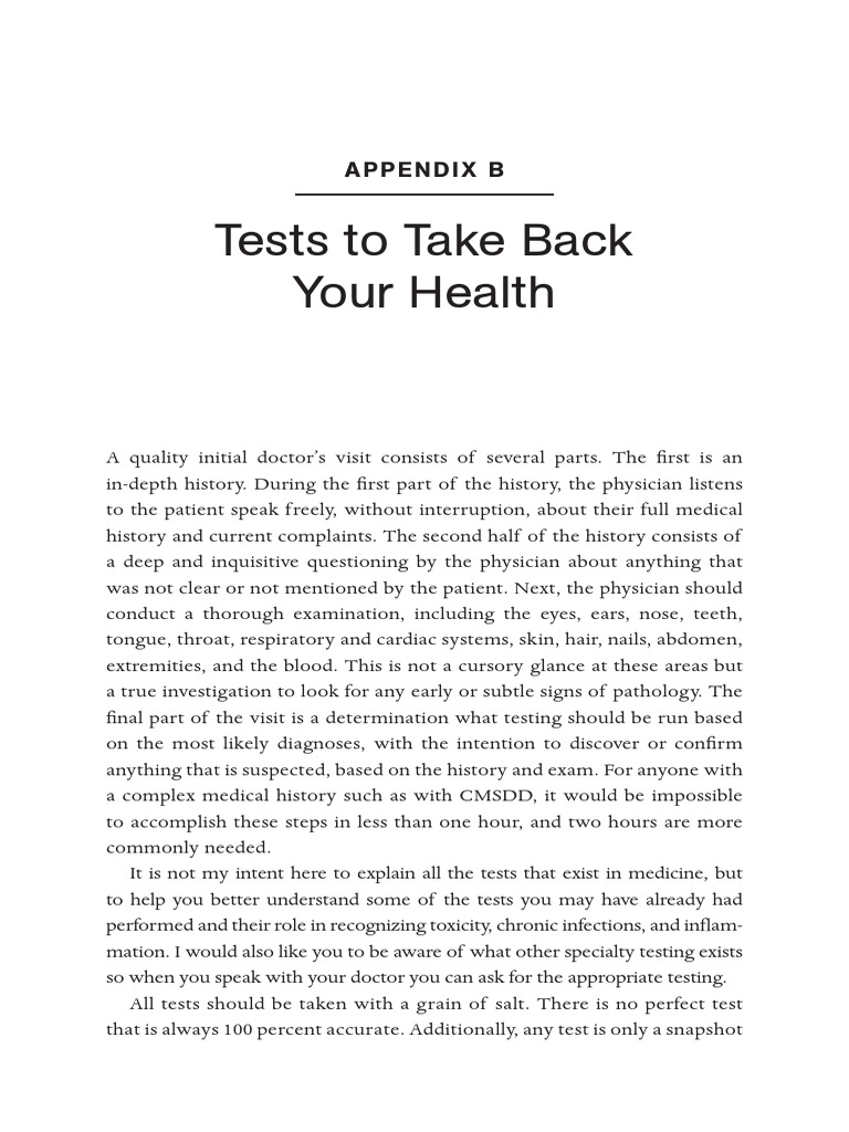 Tests To Take Back Your Health: Appendix B | PDF | White Blood Cell ...
