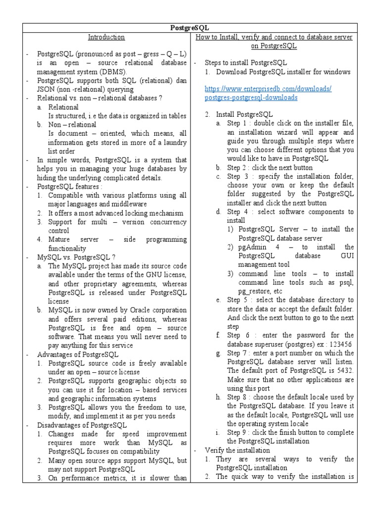 1_PostgreSQL | PDF | Postgre Sql | Databases