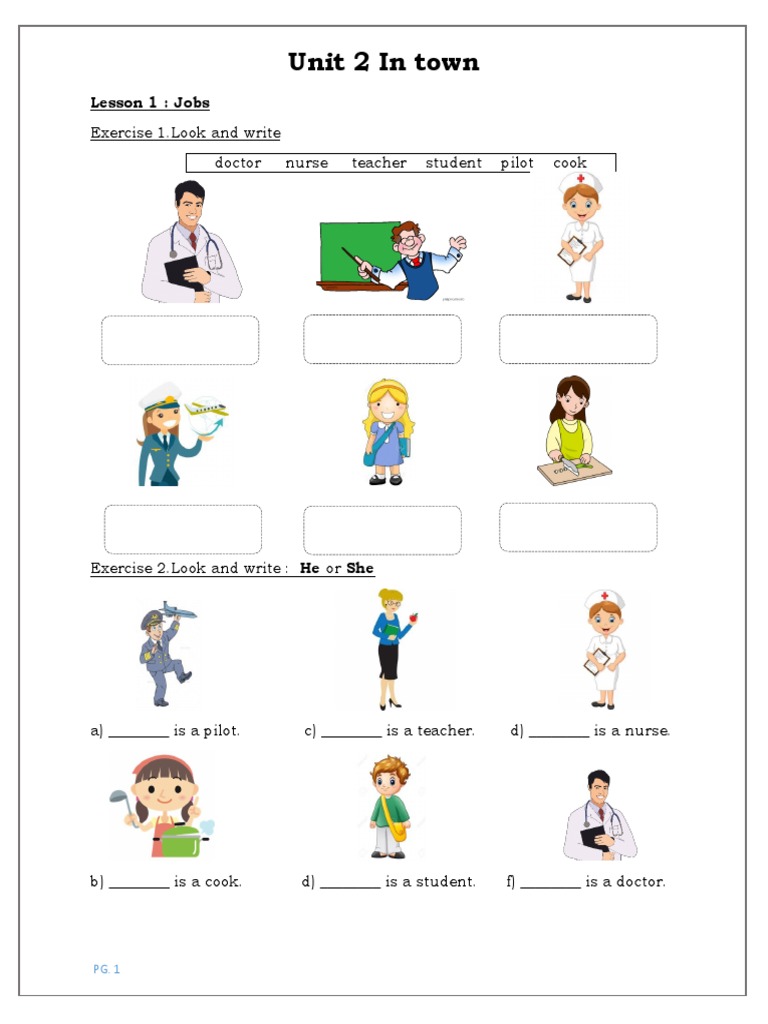 Unit 2 in Town: Lesson 1: Jobs | PDF