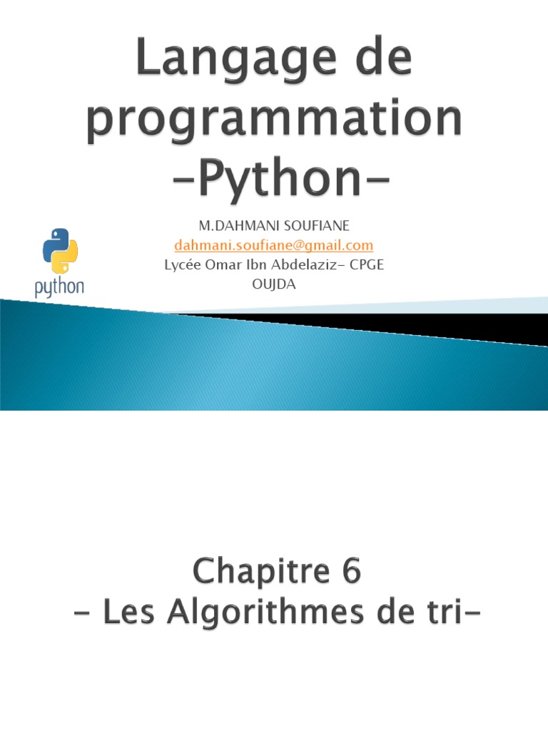 Algorithmes de tri en Python | PDF | Algorithmes | Programmation ...