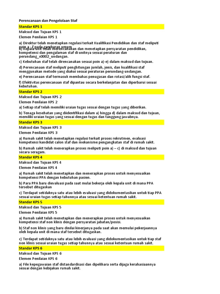 Elemen Penilaian Kps | PDF
