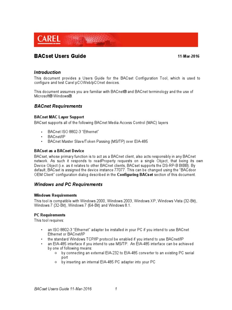 BACset Users Guide 215 | PDF | Microsoft Windows | Window (Computing)