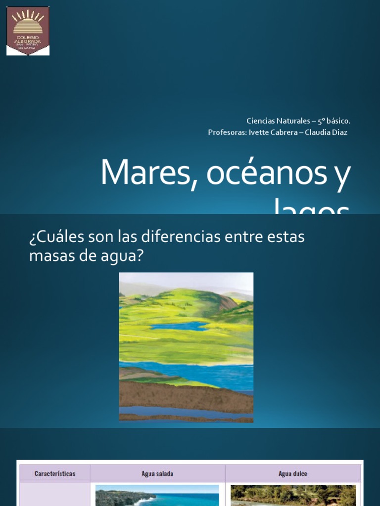 Mares, Océanos y Lagos: Diferencias | PDF | Océanos | Mar
