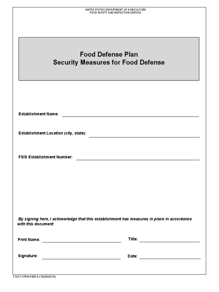 Food Defense Plan Security Measures | PDF | Computer Security | Security