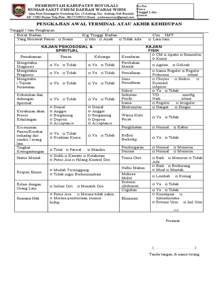 PAP 5. Asesmen Awal Terminal Atau Akhir Kehidupan | PDF