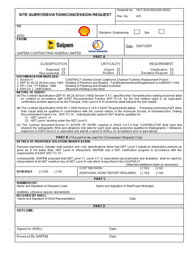 NCT-SCN-000-E06-00002 - A01 - Site Query Deviation Concession Request ...