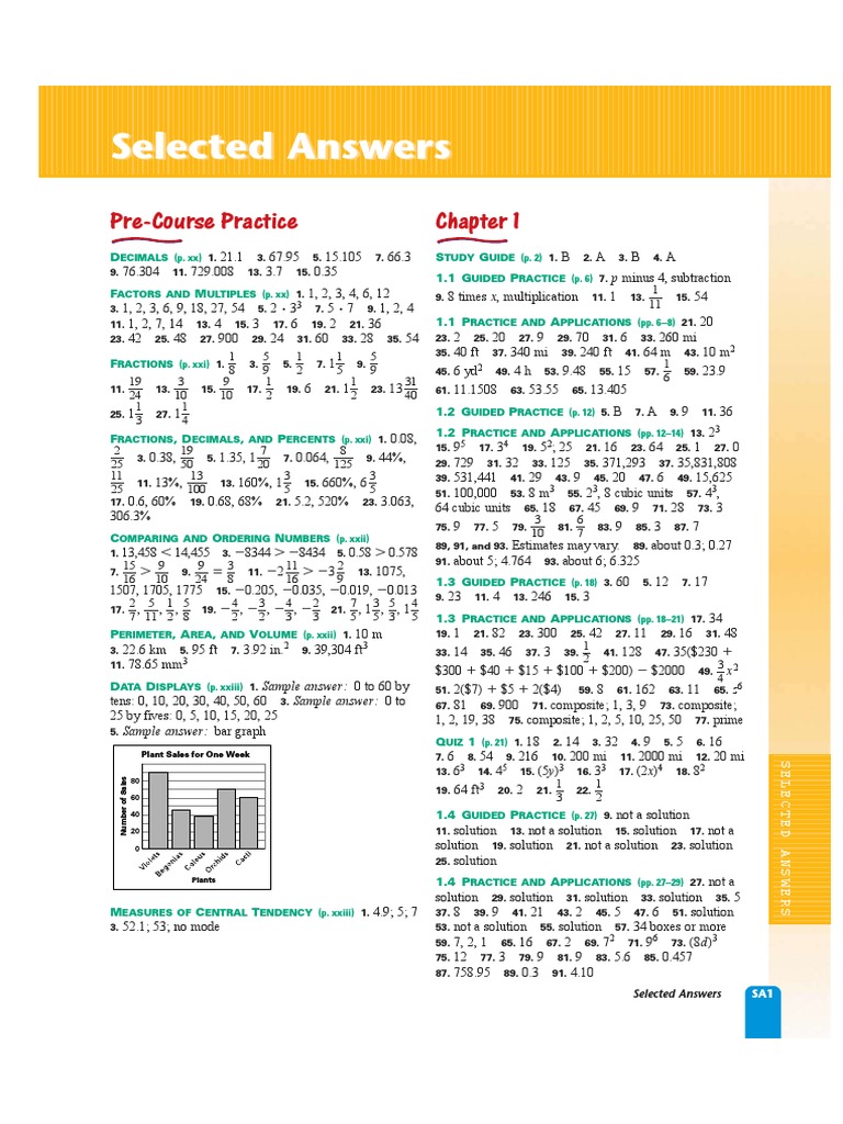 Algebra 1 McDougal Littell Concepts and Skills - ANSWER | PDF