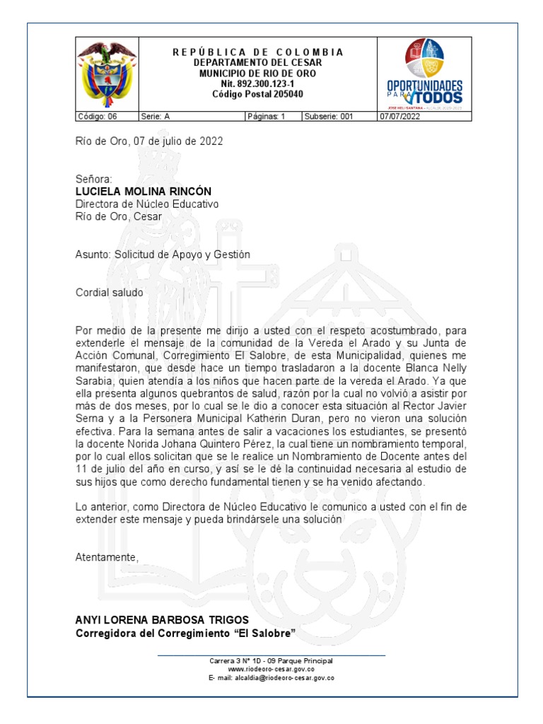 Oficio Solicitud | PDF