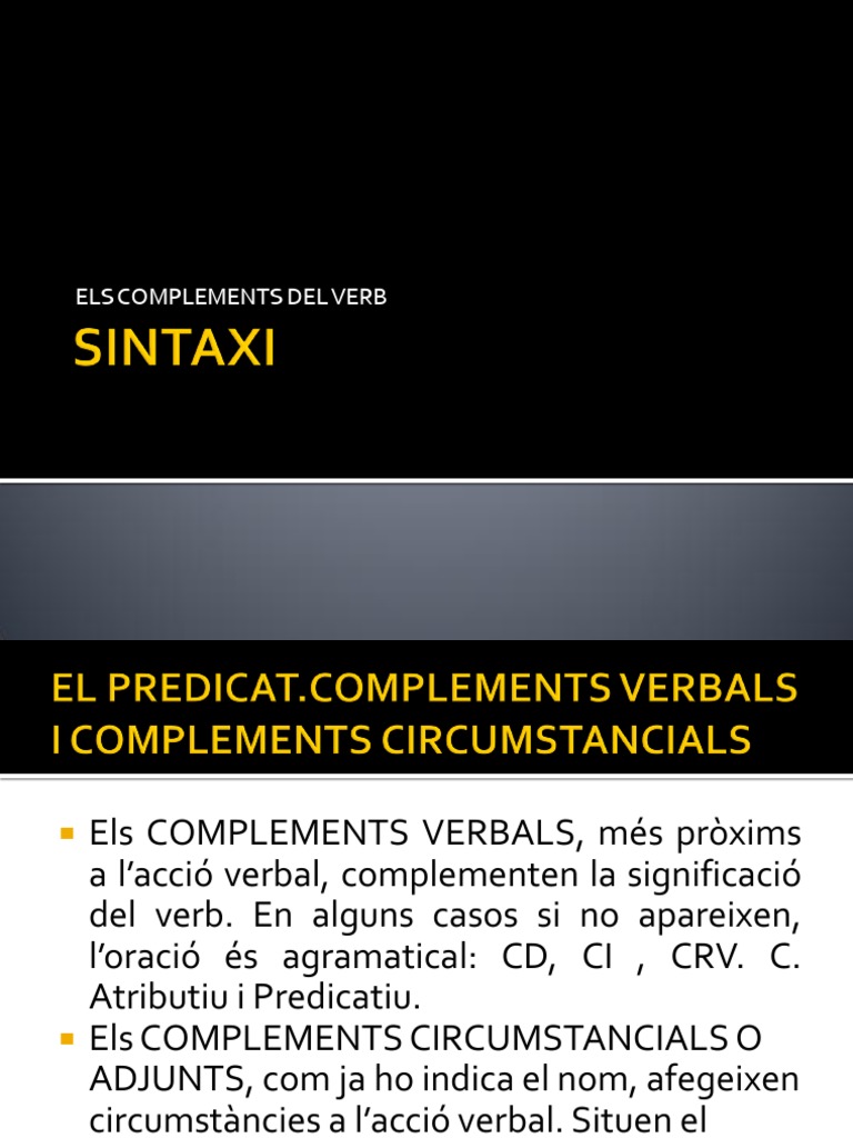 Els Complements Del Verb | PDF