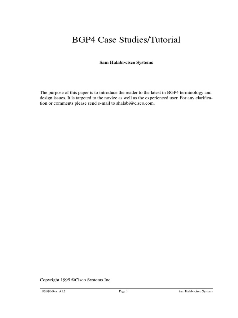 Cisco BGP Design and Tutorial | PDF | Computers
