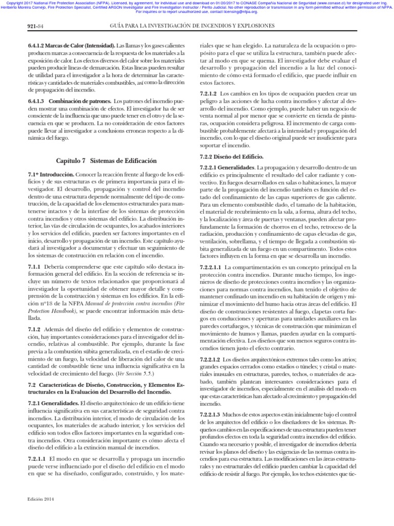 NFPA 921 2014 Cap 7 Sistema de Edificacion | PDF | Combustión | Incendios